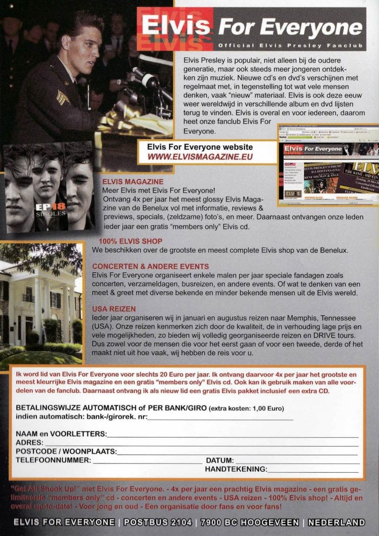 Reclame/Informatie Folders & Flyers – Middelgroot | Elvis Presley ...